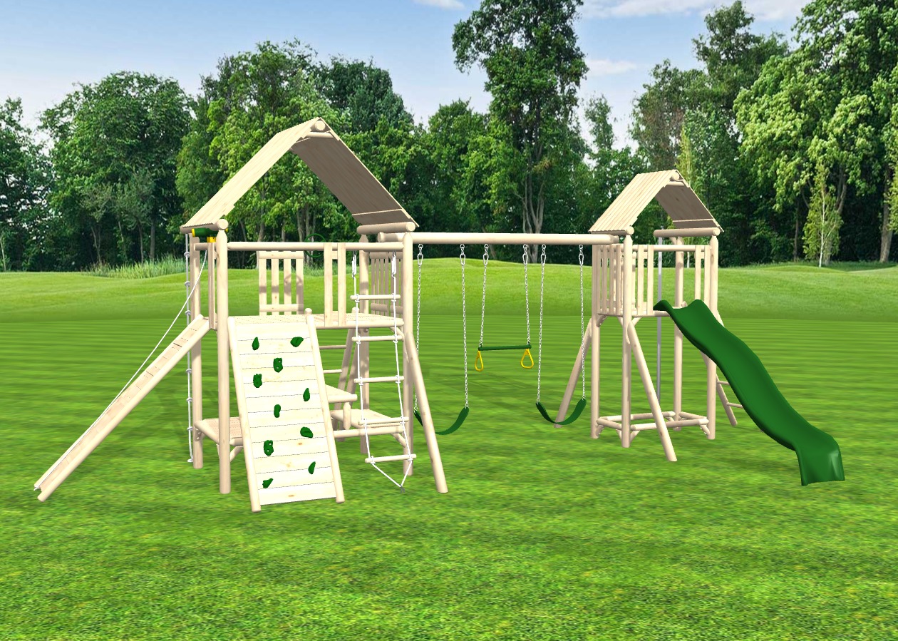 Rustic Wooden Swing Set, Jungle Gym, Play Set | CedarWorks Playsets