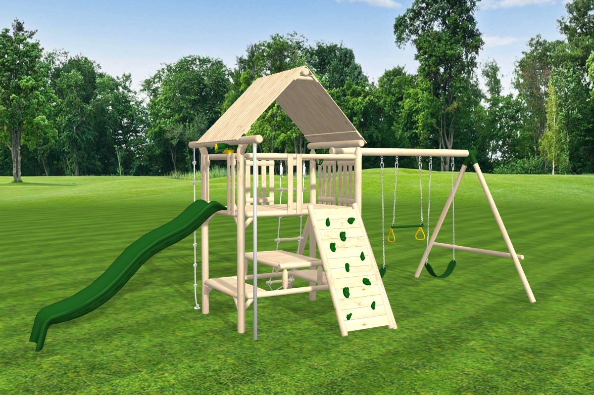Rustic Wooden Swing Set, Jungle Gym, Play Set | CedarWorks Playsets