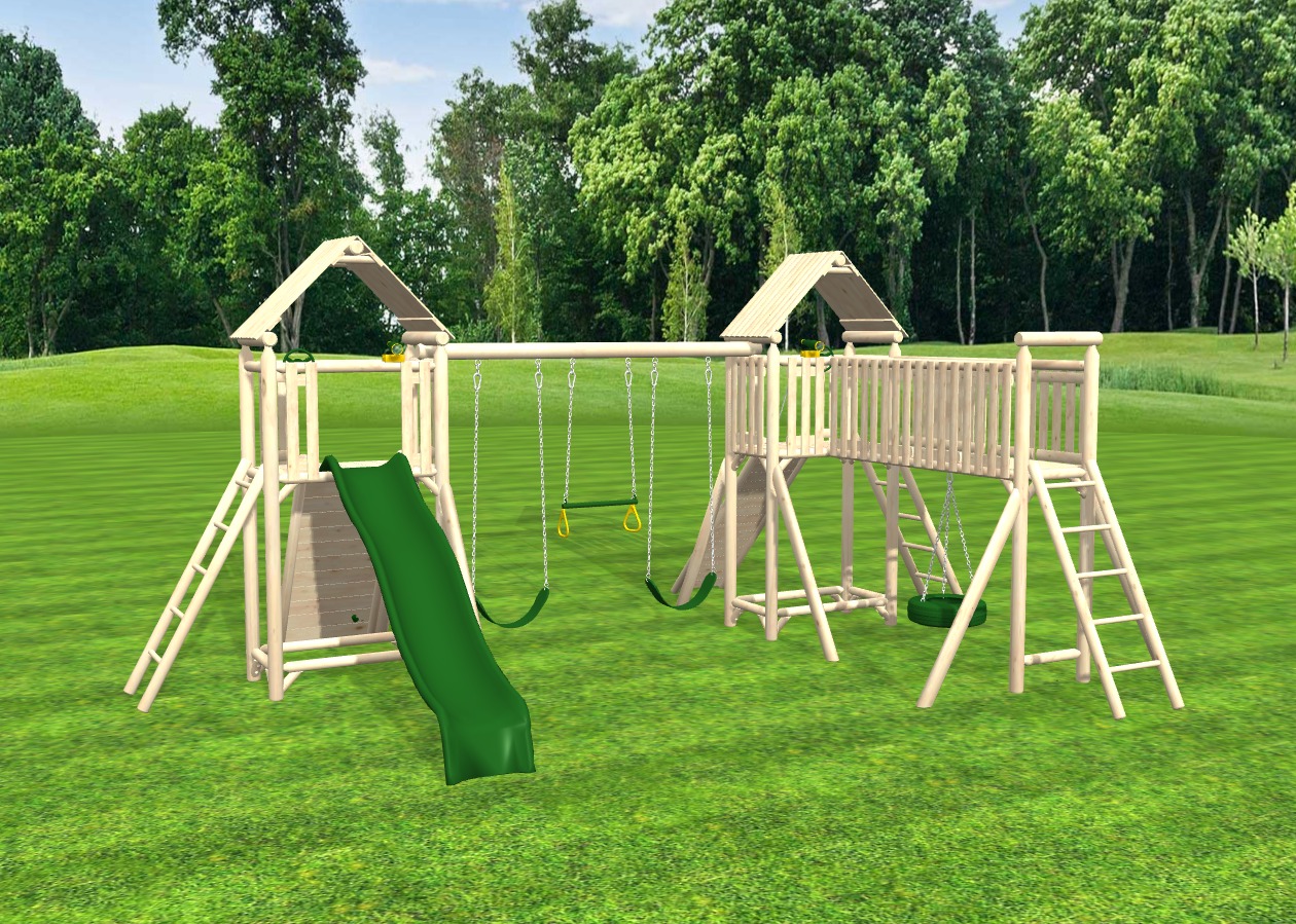 Rustic Wooden Swing Set, Jungle Gym, Play Set | CedarWorks Playsets