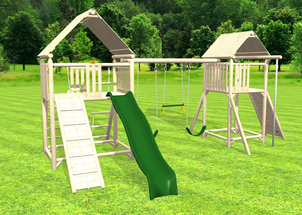 Rustic Wooden Swing Set, Jungle Gym, Play Set | CedarWorks Playsets